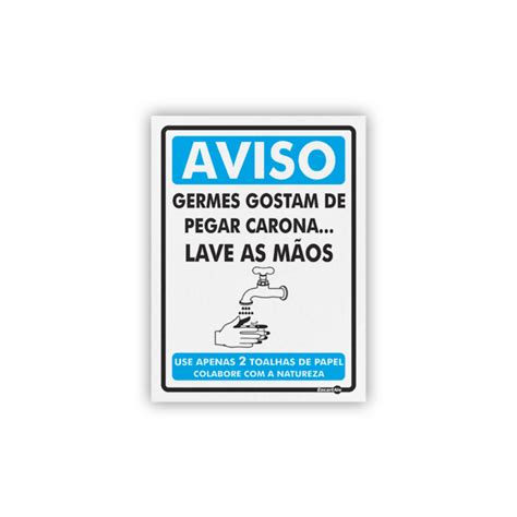 Placa Aviso Lave as Mãos