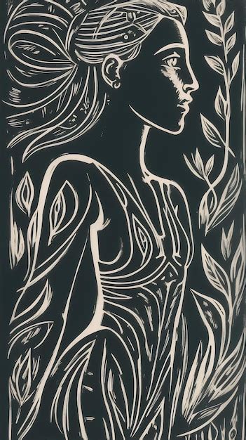 Premium Ai Image Abstract Woman Illustration Image Interior Poster