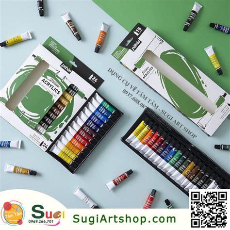 Màu Acrylic Pebeo Dạng Tuýp BỘ 12 Màu 24 Màu Sugi Art Shop