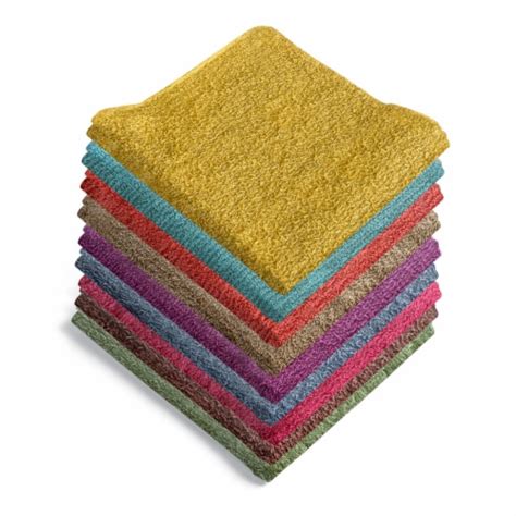 Bargain Hunters 12 Pack Ultra Soft Absorbent Cotton Wash Cloths Multi