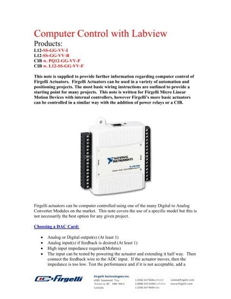 Computer Control With Labview