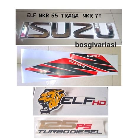 Jual Stiker Emblem Set Isuzu Elf Nkr 71 Macan Stiker Elf Hd Macan