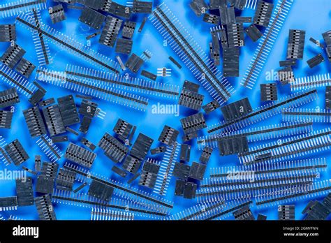 Pin 2 54mm Single Row Female And Male Pin Header Connector Stock Photo Alamy