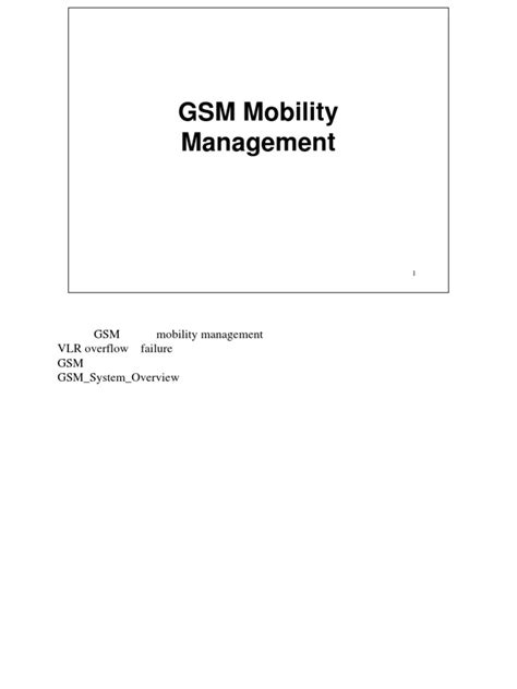 07 Gsm Mobility Management Pdf
