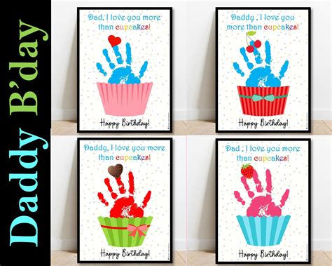 Dad Birthday Handprint Card Happy Birthday Dad Craft T Printable