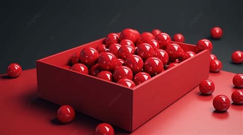 상자에서 빨간 사탕의 3d 렌더링 3d 그림 빨간 크리스마스 볼이 있는 선물 상자 메리 크리스마스 개념 배경 일러스트 및 사진 무료 다운로드 Pngtree