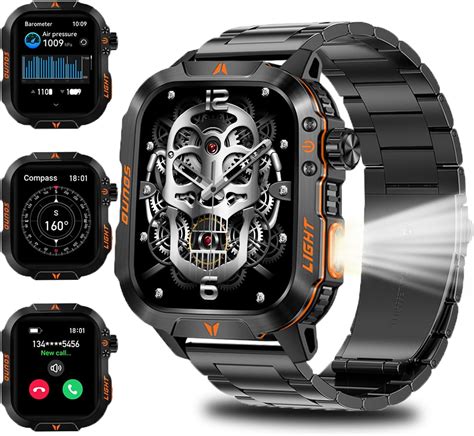Qtllbt Mens Military Smart Watch Altimeter Barometer Compass Ip68