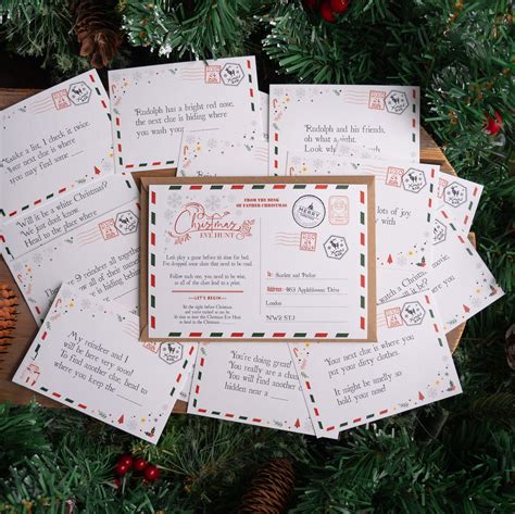 Christmas Eve Hunt Personalised Postcard And Clue Cards 2024 Porky