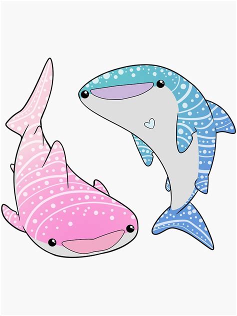 Fin Tastic Whale Sharks Sticker For Sale By Novastar Cartoon Whale Cute Doodles Drawings