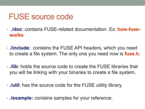Fuse Filesystem In User Space Ppt