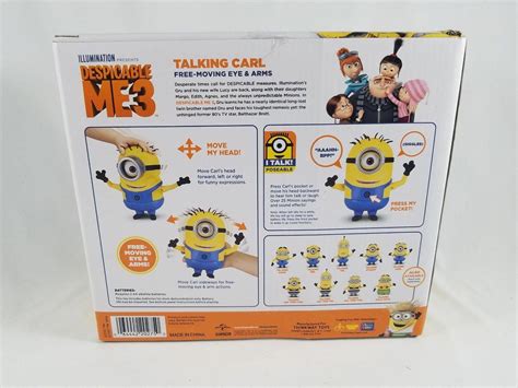 Despicable Me 3 Deluxe Talking Minion Carl Toy Figure Free Moves Eyes