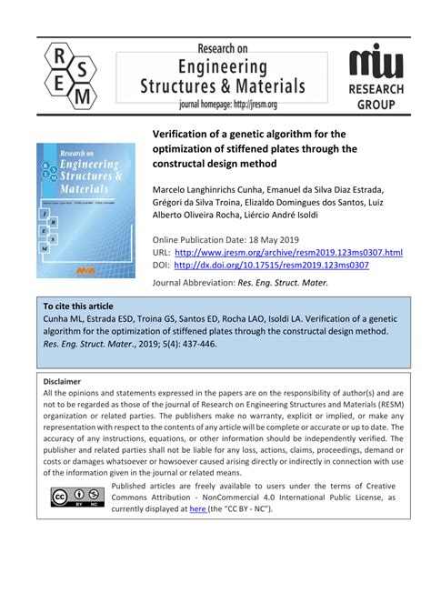 pdf verification of a genetic algorithm for the optimization of