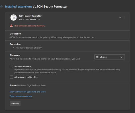 Plugin Considered Malware By Edge · Issue 254 · Callumlockejson