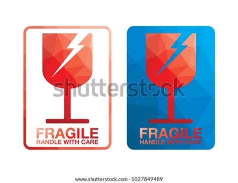 Fragile Handle Care Sign Sticker Label Vector De Stock Libre De