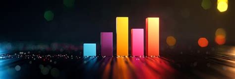 D Rendering Chart Bars Colored On Dark Background Premium Ai