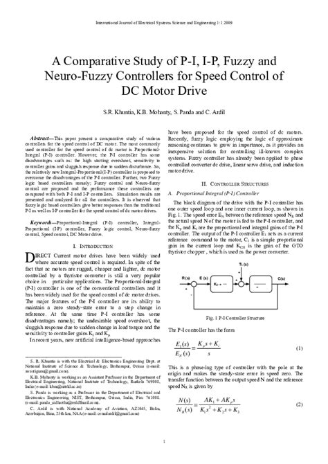 Pdf A Comparative Study Of Pi Ip Fuzzy And Neuro Fuzzy
