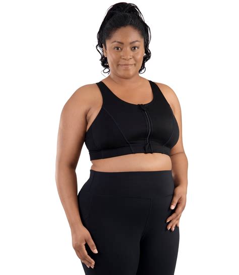 Comfort Support Zip Front Plus Size Sports Bra Junoactive Plus Size