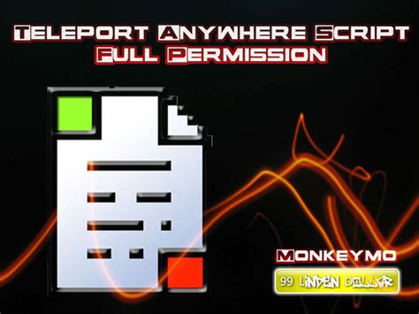 Second Life Marketplace Teleport Anywhere Script Full Permission Monkeymo