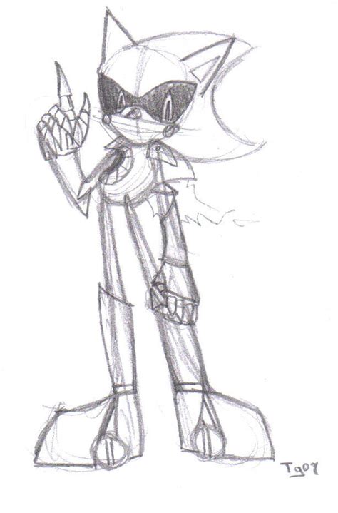 Metal Sonic Sketch By Blurbird On Deviantart