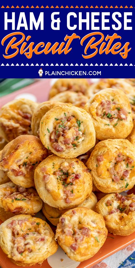 Ham And Cheese Biscuit Bites Omg Seriously Delicious Great For