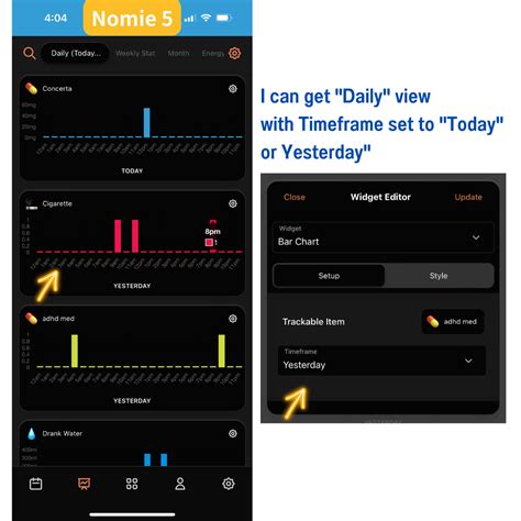 How To Get Dashboard Day View With Hours As X Axis In Nomie 6 Like V5 Did With My Adhd User