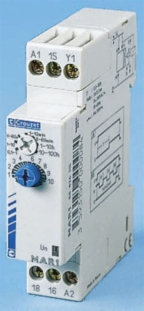 88827135 Crouzet Crouzet Din Rail Mount Timer Relay 24 → 240 V Ac 24v Dc 1 Contact 0 1 S →