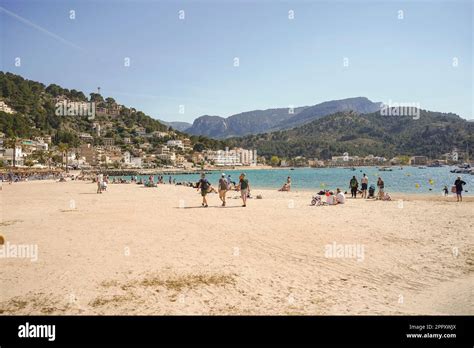 Puerto Soller Spain View Of The Beach Of Puerto Soller With