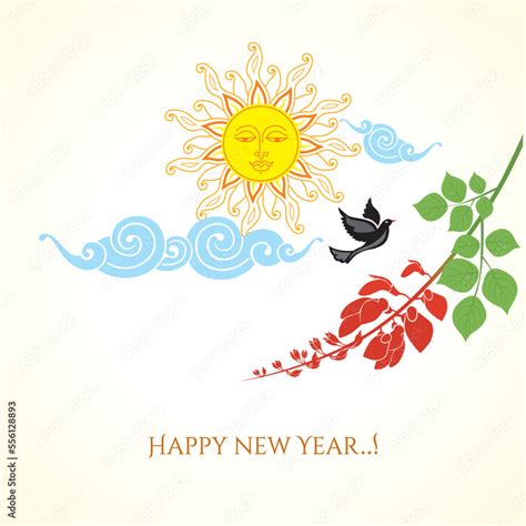 Sinhala And Tamil New Year Sun Stock Vector Adobe Stock