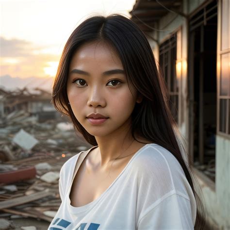 Foto De Retrato De Una Linda Joven Filipina Asi Tica Foto Premium