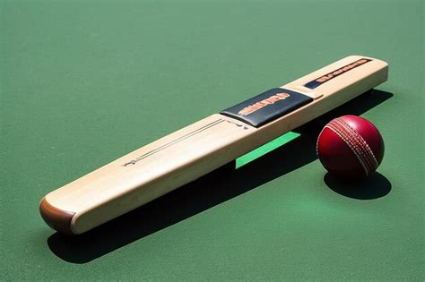 A Cricket Bat And Ball With A Ball Premium Ai Generated Image
