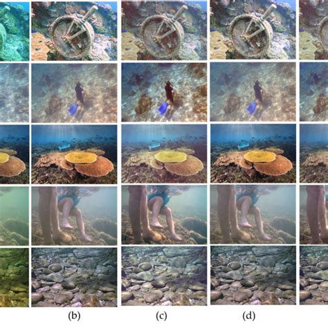 Color Correction Results Using Uwb A Greenish Underwater Image B