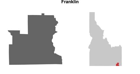 Franklin County Idaho Blank Outline Map Set 56387756 Vector Art At