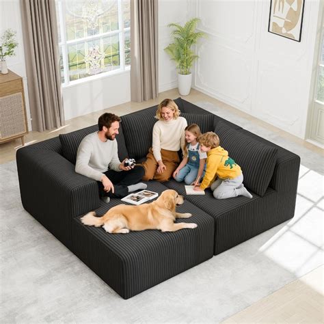 109 Modular Cloud Sectional Sofa 7 In 1 Boneless Couch With Chaise