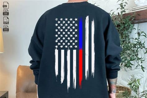 American Flag Thin Blue And Red Line Svg Graphic By The Crazy Panda