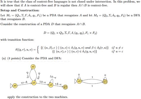 Solved It Is True That The Class Of Context Free Languages