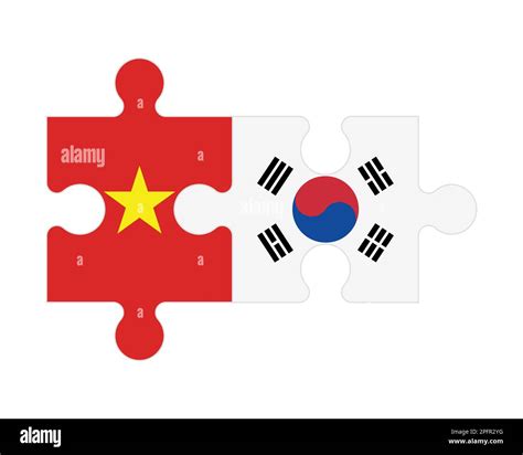 Connected Puzzle Of Flags Of Vietnam And South Korea Vector Stock