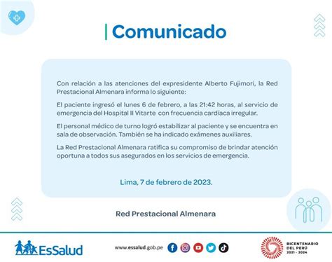 EsSalud Perú on Twitter EsSalud informa a la opinión pública https