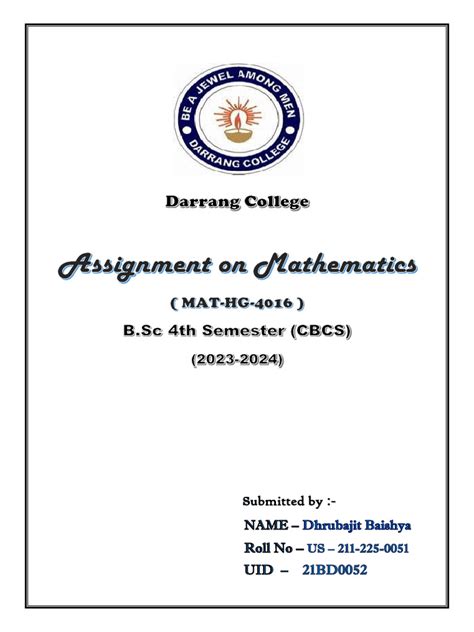 Assignment Cover Page Pdf