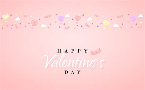 해피 발렌타인 데이 초대 카드 템플릿 심장 모양 종이 편지 흰 구름에 색종이 종이 접기 종이 뜨거운 공기 풍선 핑크 배경입니다 벡터 일러스트 레이 션 2월에 대한 스톡 벡터