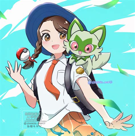 Juliana And Sprigatito Pokemon And More Drawn By Shironeko Momiji Danbooru