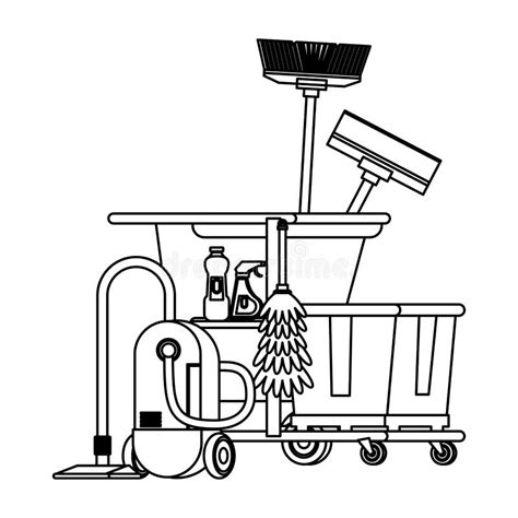 Cleaning Cart Stock Illustrations 649 Cleaning Cart Stock