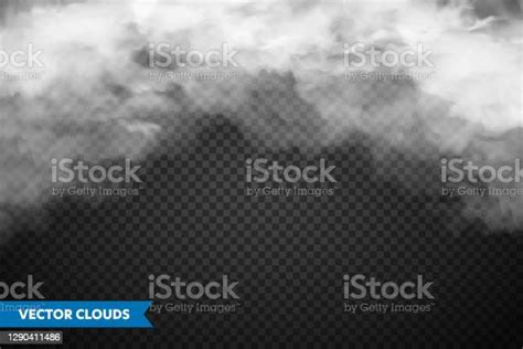 Awan Transparan Yang Realistis Panorama Langit Ilustrasi Vektor
