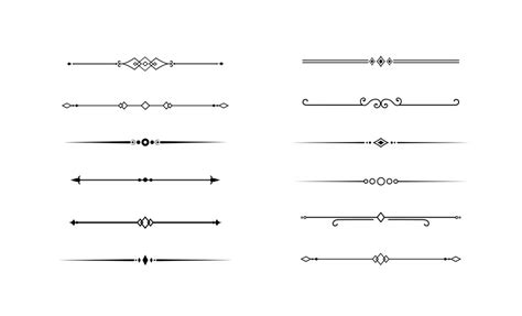 Premium Vector Set Of Vintage Decorative Lines Text Dividers Line