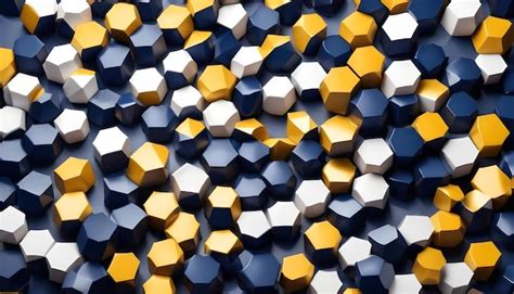 Premium Vector Abstract Pattern Of Blue White And Gold Heptagonal