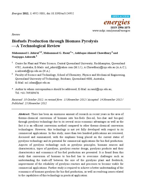 Pyrolysis Slow Fast Flash Biofuels Production Comparison Pdf Pyrolysis Biomass