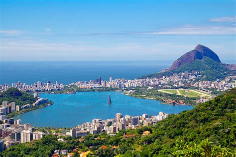 리오 데 자네이 브라질 마운트 Corcovado에서 라군의 보기입니다 리우데자네이루에 대한 스톡 사진 및 기타 이미지