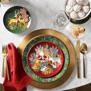 Christmas Forest Dinnerware Elegant Holiday Tableware Williams Sonoma