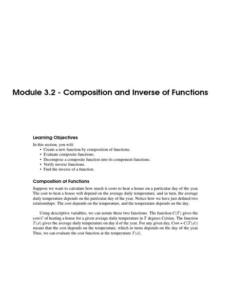 5 Composition And Inverse Functions Pdf Function Mathematics