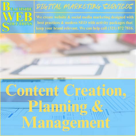 Content Creation Planning And Management • Beachside Web Solutions