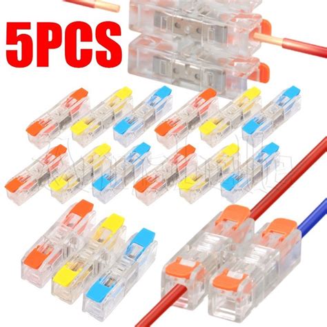 5 1pcs Quick Wiring Terminal Universal Compact Terminal Block Push In Spring Splicing Butt